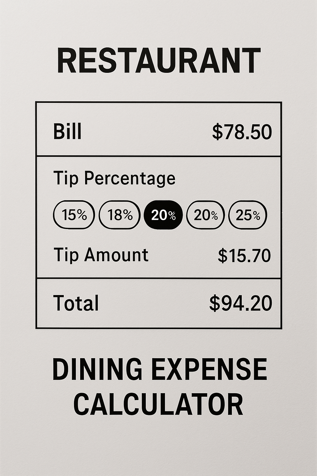 Tip Calculator | Calculate Restaurant Tips